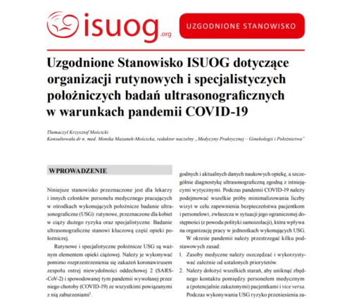 ISUOG Consensus Statement on organization of routine and specialist ...