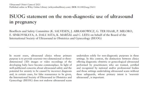 ISUOG statement on the non-diagnostic use of ultrasound in pregnancy