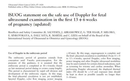 ISUOG statement on the safe use of Doppler for fetal ultrasound ...